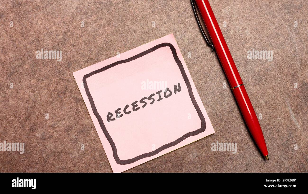 Conceptual display Recession, Internet Concept the process of progressive decrease in growing ...
