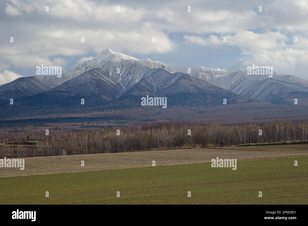 View of Mount Shari in Hokkaido. Japan Stock Photo - Alamy