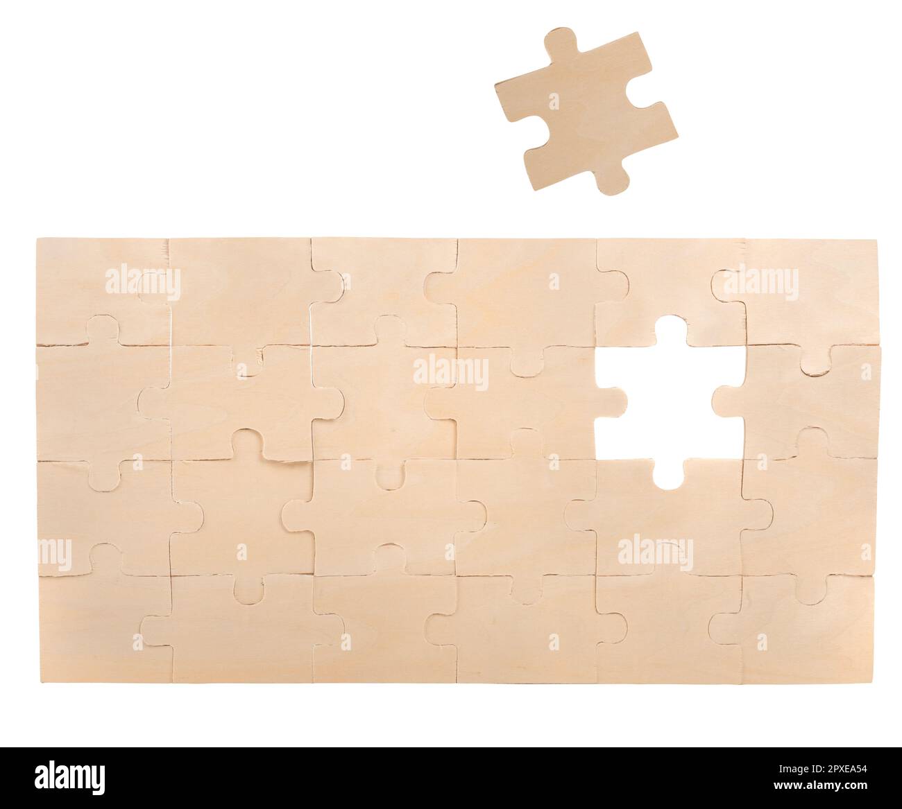 Puzzle wall with missing piece. concept teamwork and integration Stock ...