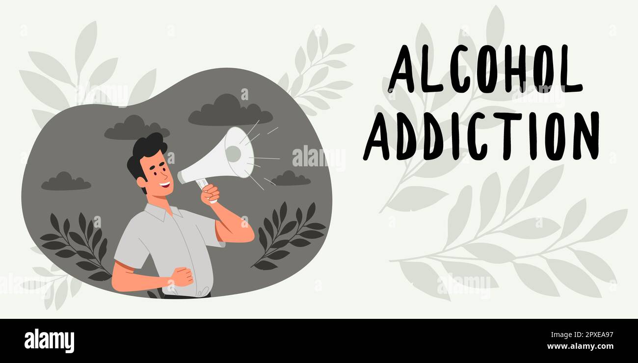 Conceptual display Alcohol Addiction, Word Written on characterized by ...
