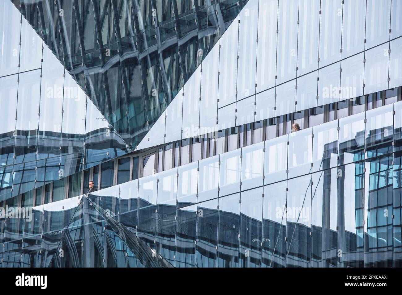 facade of Cube Berlin, cube-shaped office building on Washington square ...