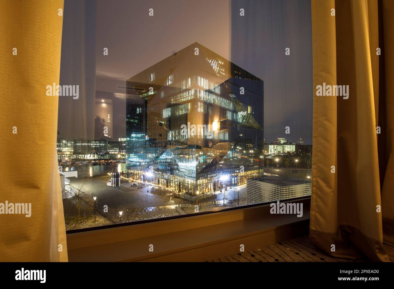 view from room of the Steigenberger Hotel to Cube Berlin, cube-shaped ...