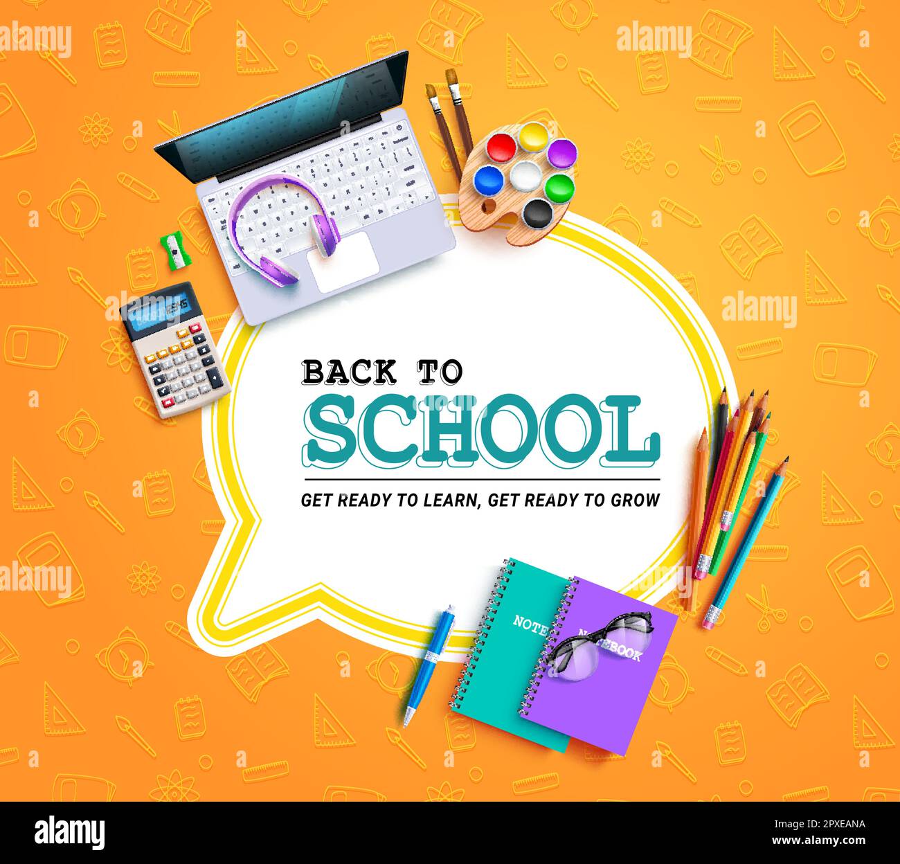 Back to school text vector template. Back to school in empty speech ...