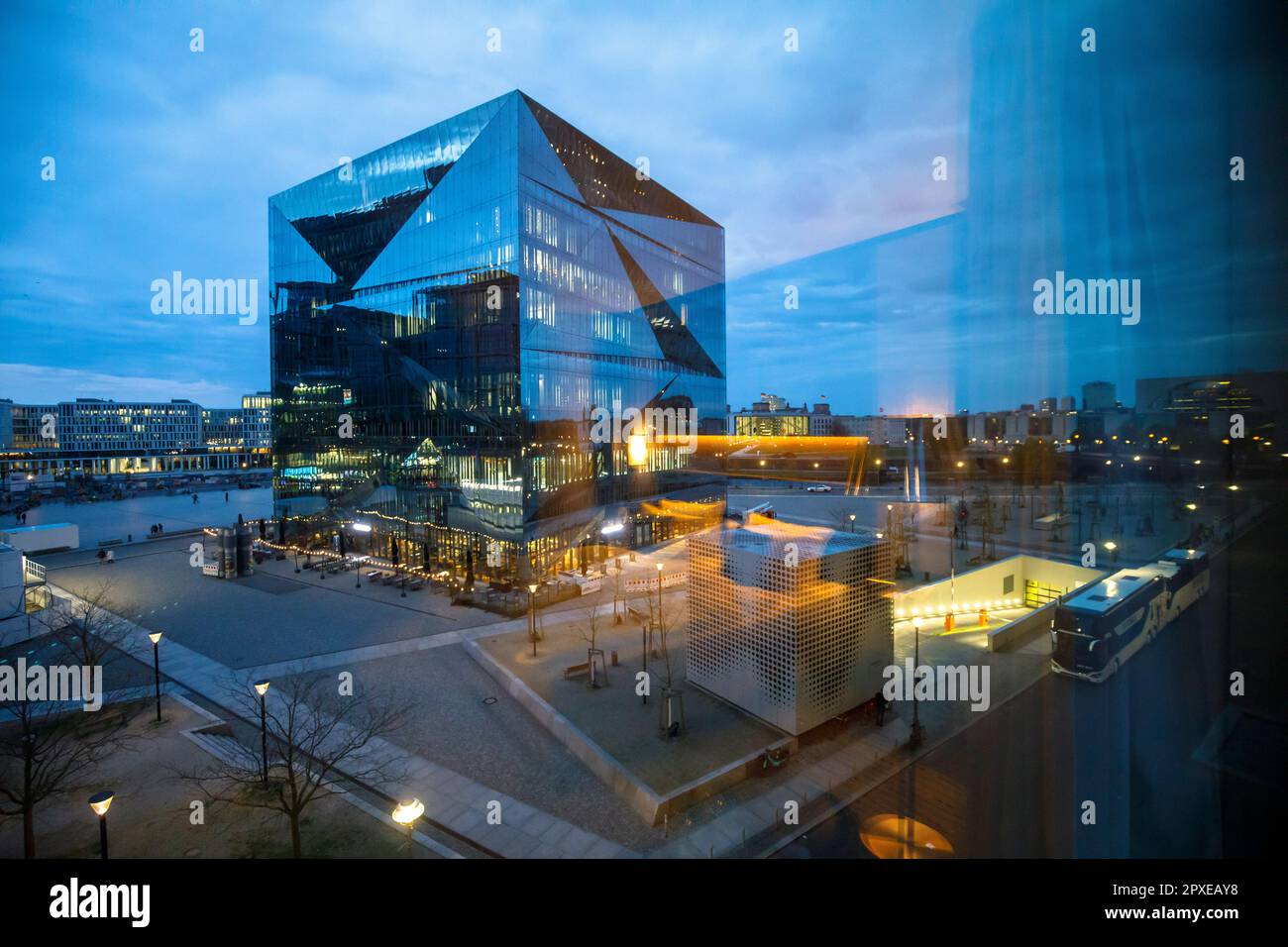 view from room of the Steigenberger Hotel to Cube Berlin, cube-shaped ...