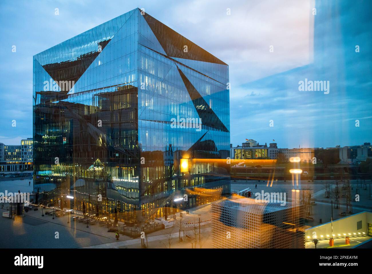 view from room of the Steigenberger Hotel to Cube Berlin, cube-shaped ...