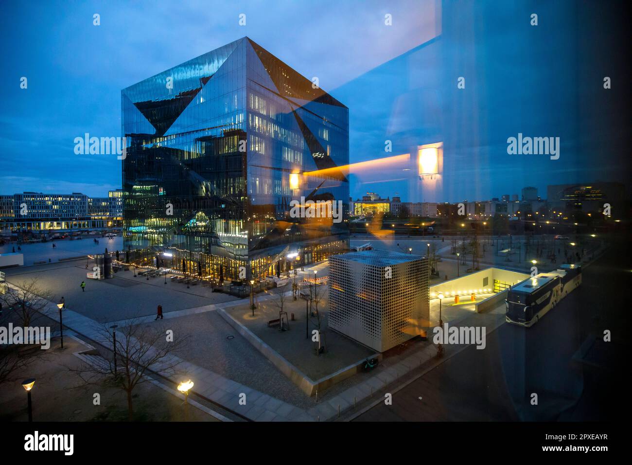 view from room of the Steigenberger Hotel to Cube Berlin, cube-shaped ...