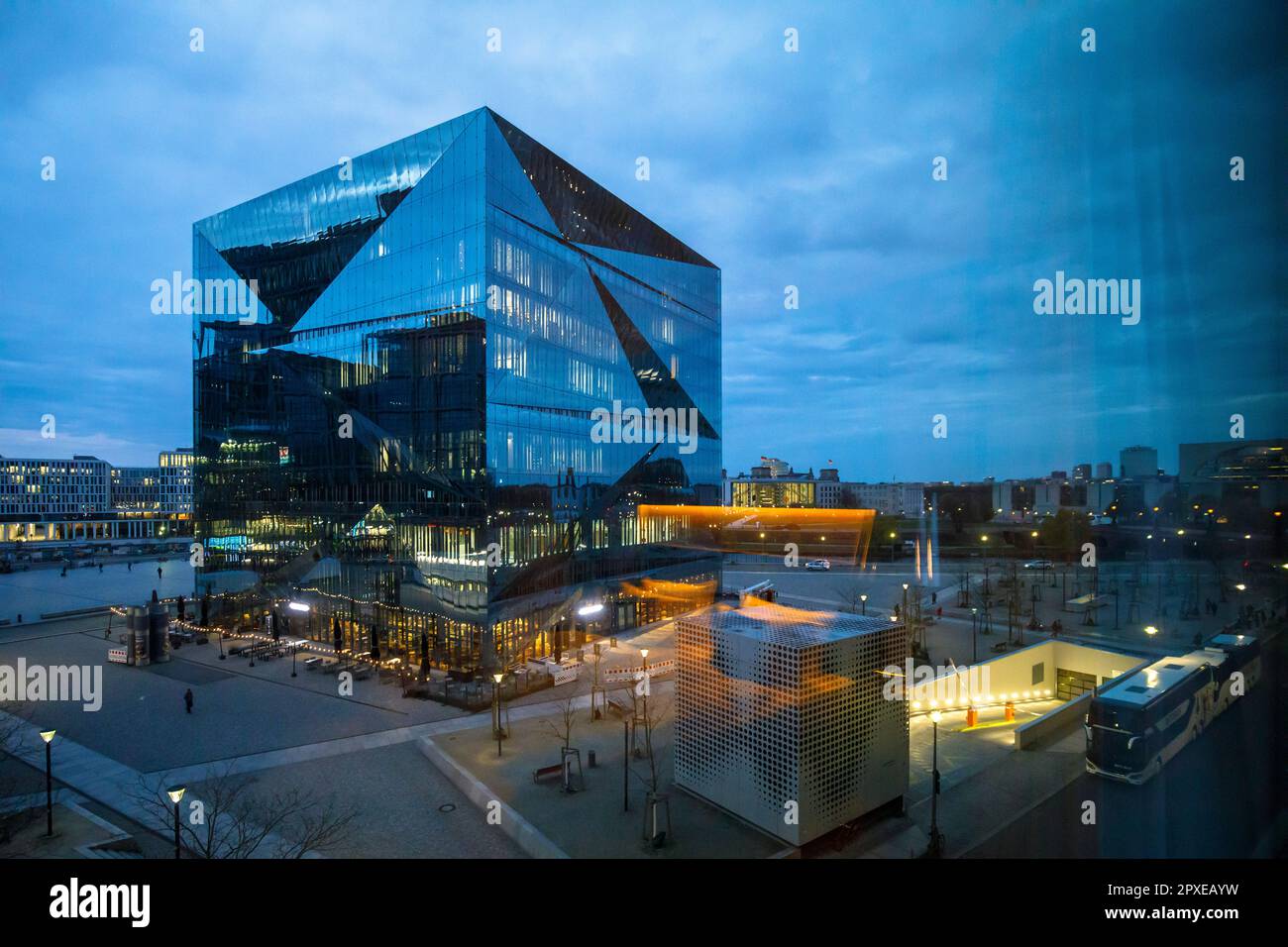 view from room of the Steigenberger Hotel to Cube Berlin, cube-shaped ...