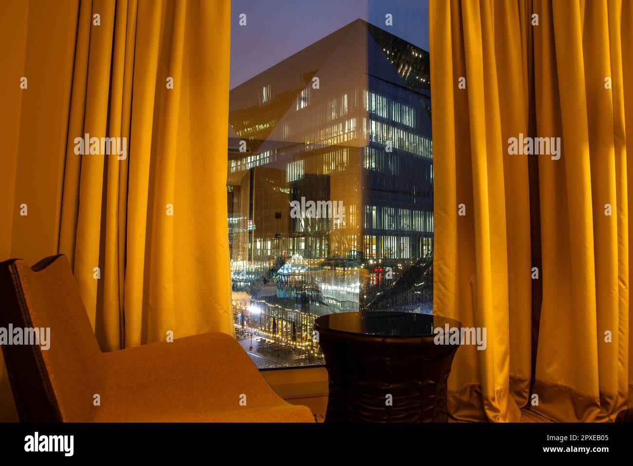 view from room of the Steigenberger Hotel to Cube Berlin, cube-shaped ...