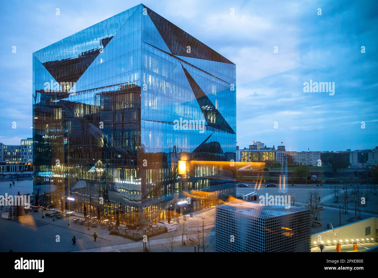 view from room of the Steigenberger Hotel to Cube Berlin, cube-shaped ...