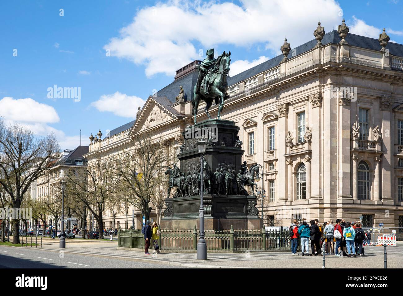 equestrian statue of Frederick II or Frederick the Great in front of ...