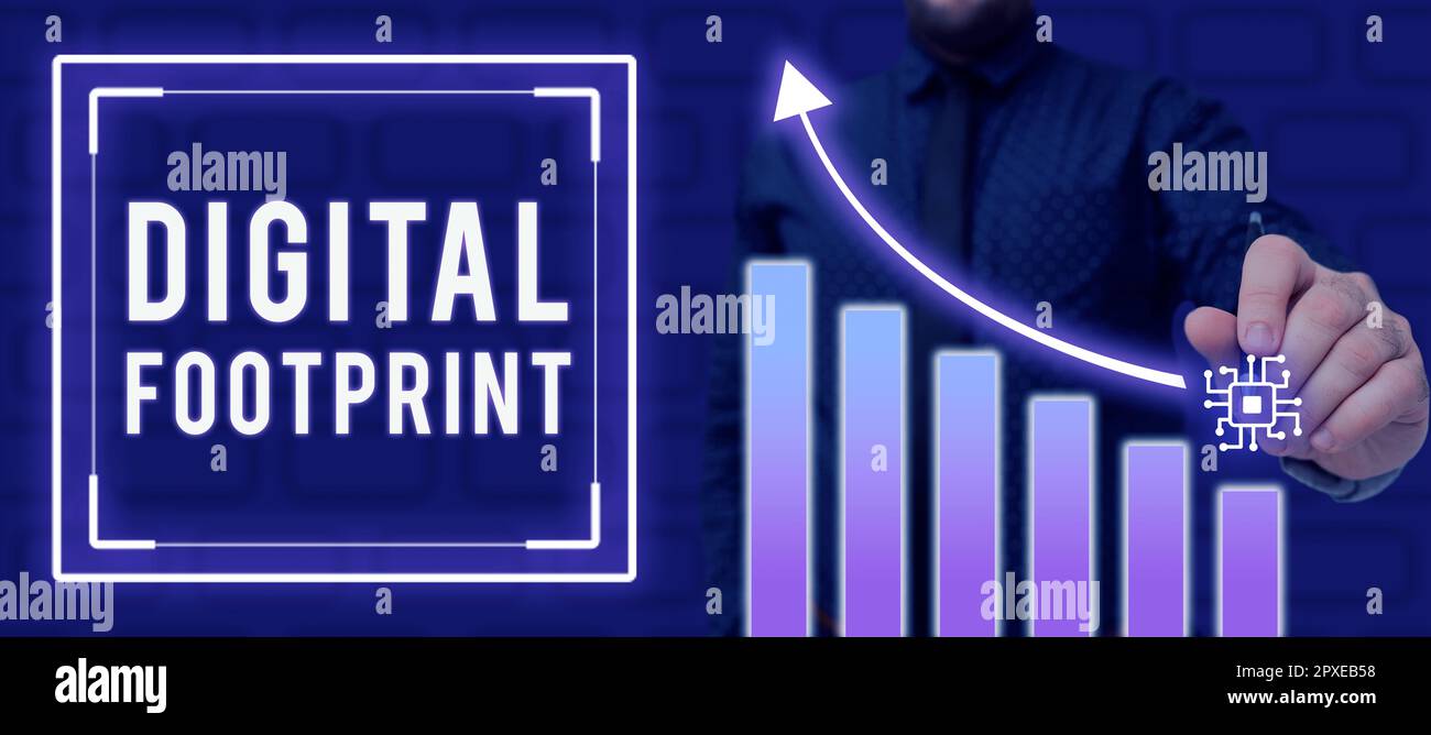 Writing displaying text Digital Footprint, Concept meaning uses digital ...