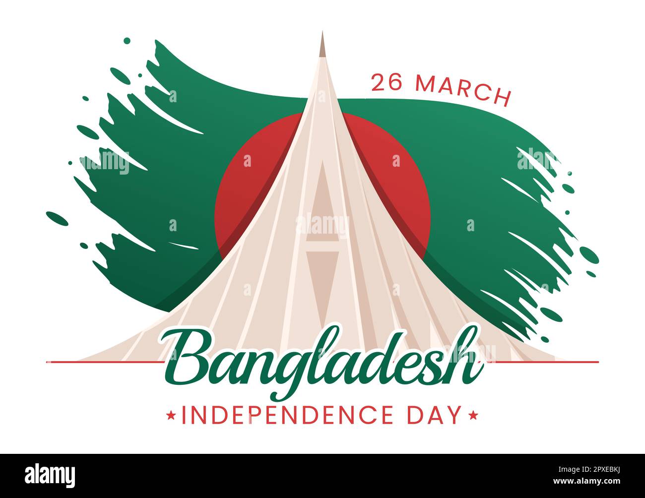 Happy Independence Day of Bangladesh on March 26th Illustration with ...