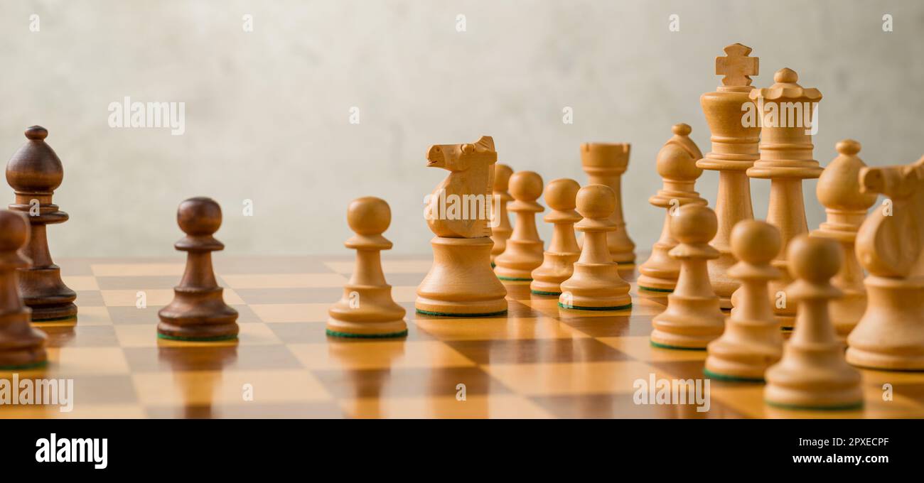 Beginning of a chess game Stock Photo - Alamy