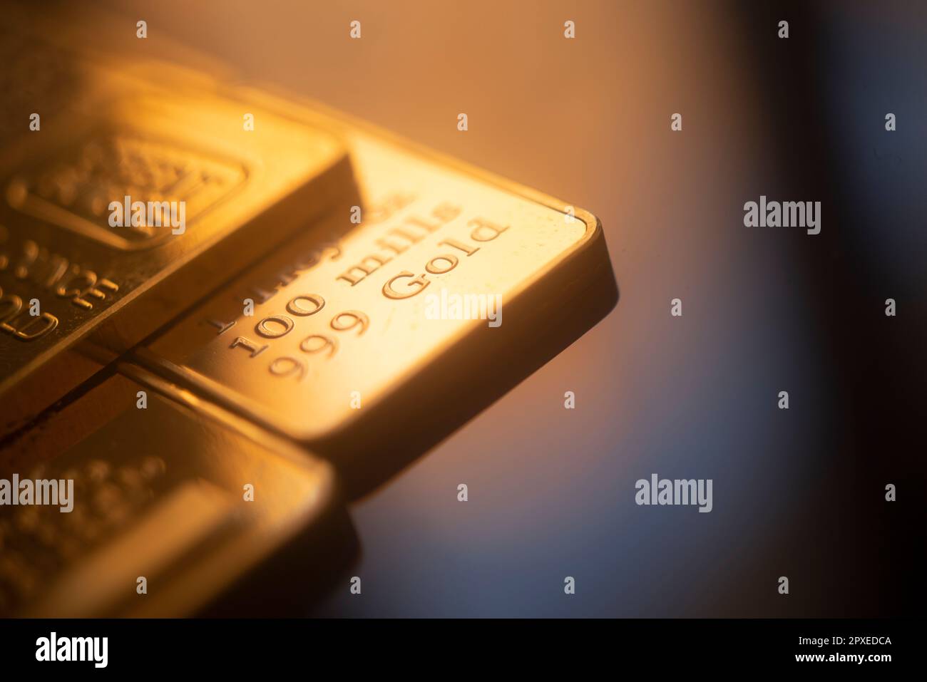 Solid pure 999.9 gold bullion ingot bars photo Stock Photo - Alamy