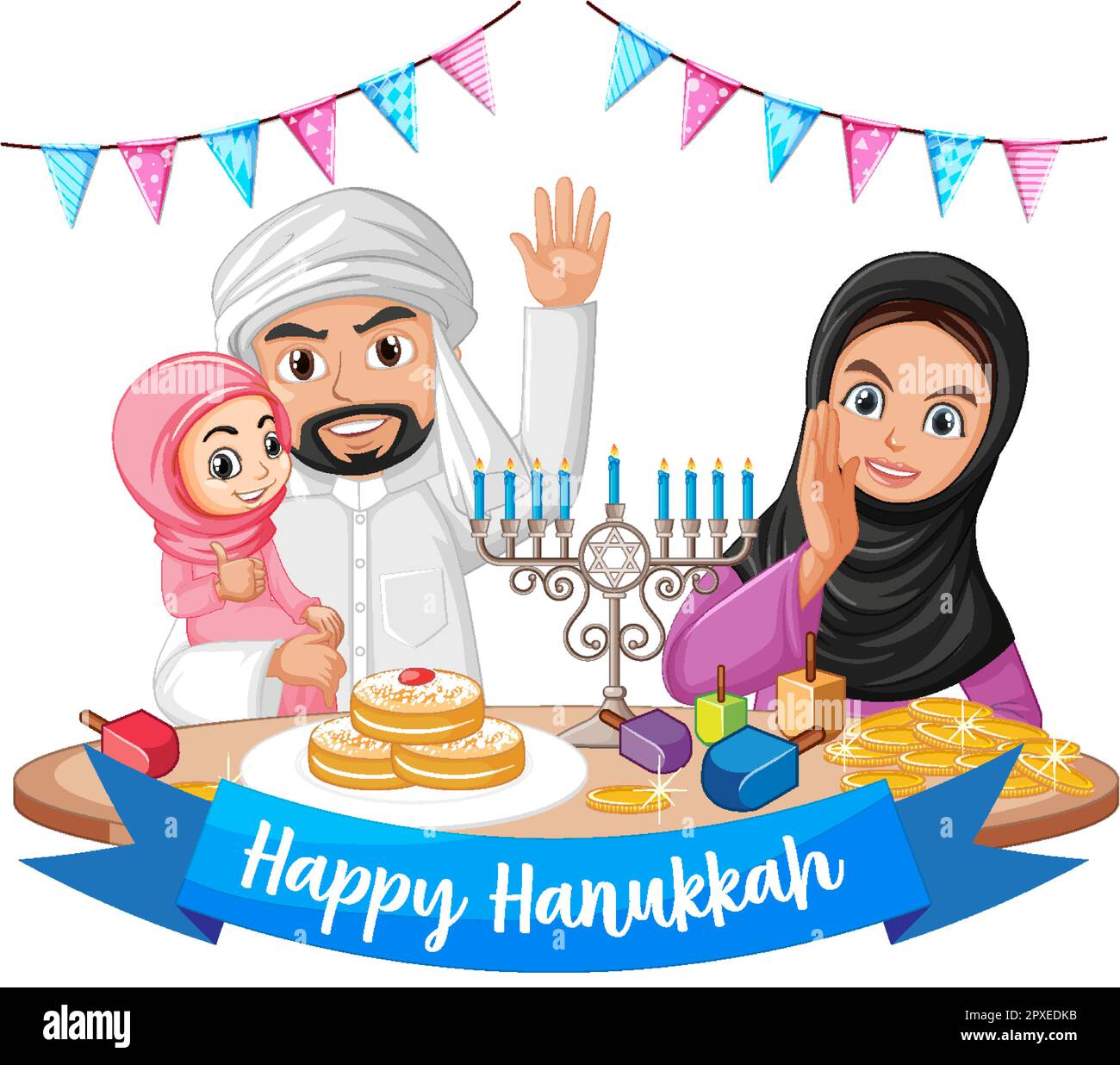 Happy Hanukkah Banner Design illustration Stock Vector Image & Art - Alamy