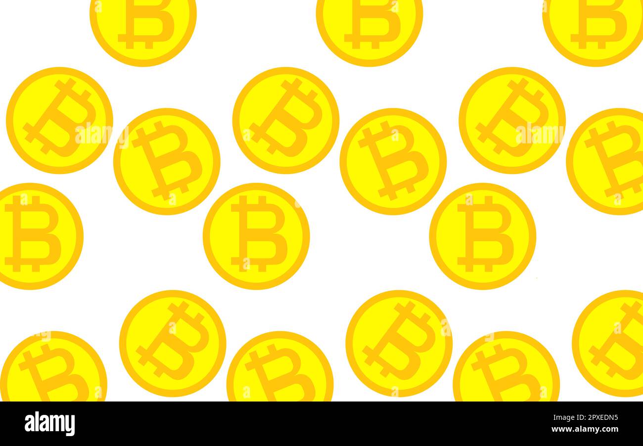 Pattern of golden yellow coins bitcoin, technology blockchein, the ...