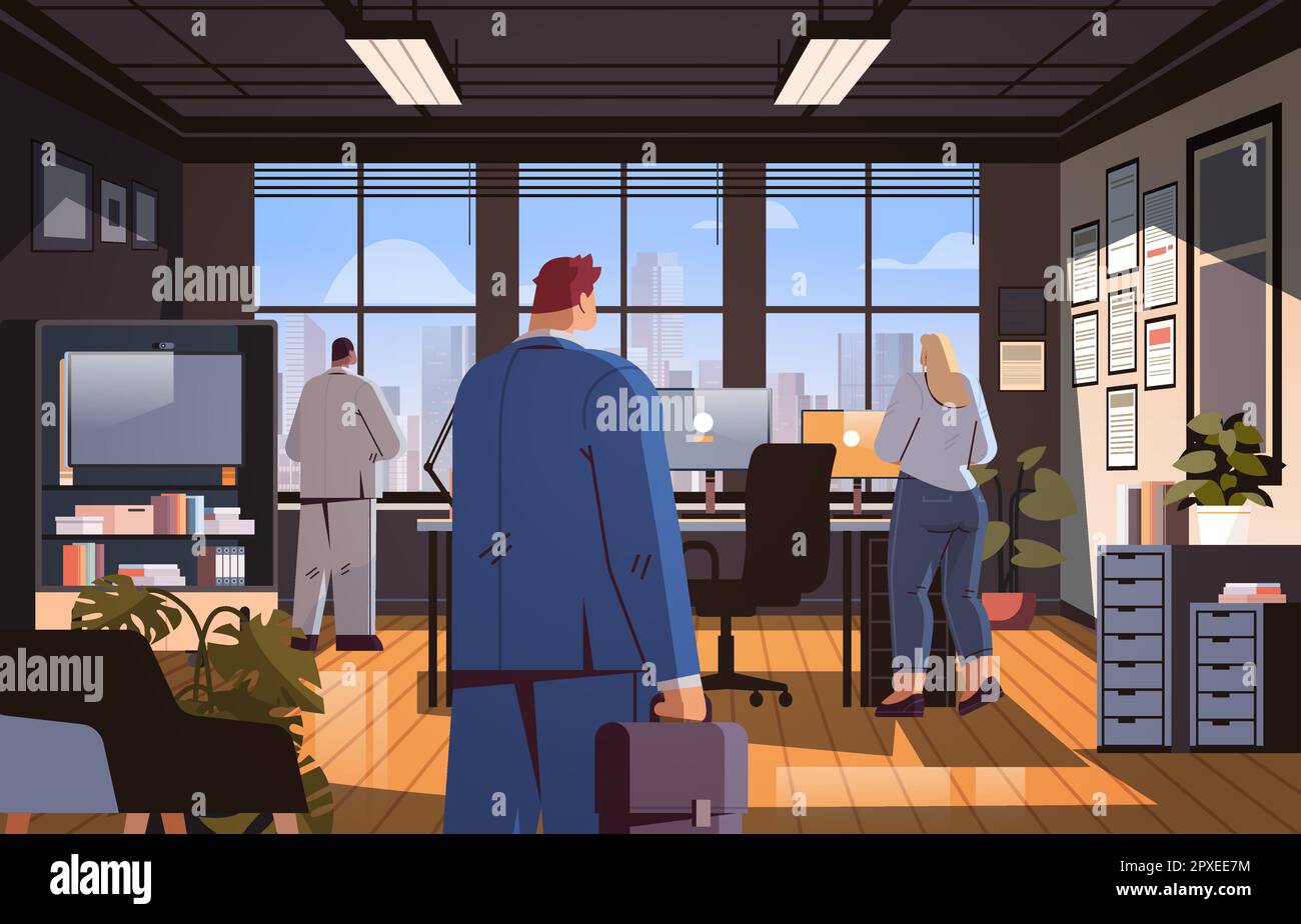 mix race businesspeople working together in creative open space ...