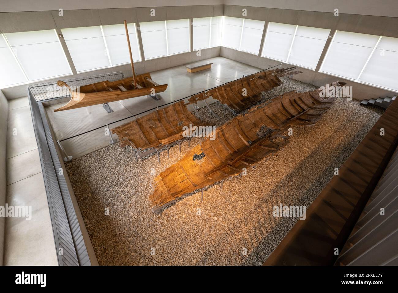 Manching, Germany. 02nd May, 2023. A partial replica and remains of two ...