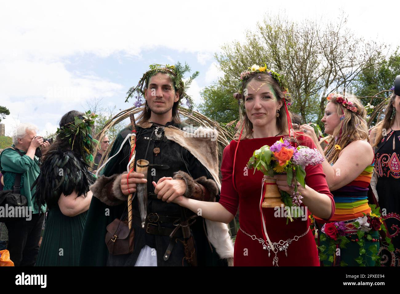 Glastonbury, Somerset, UK. 1st May, 2023. Thousands of people celbrated the pagan tradition of ...