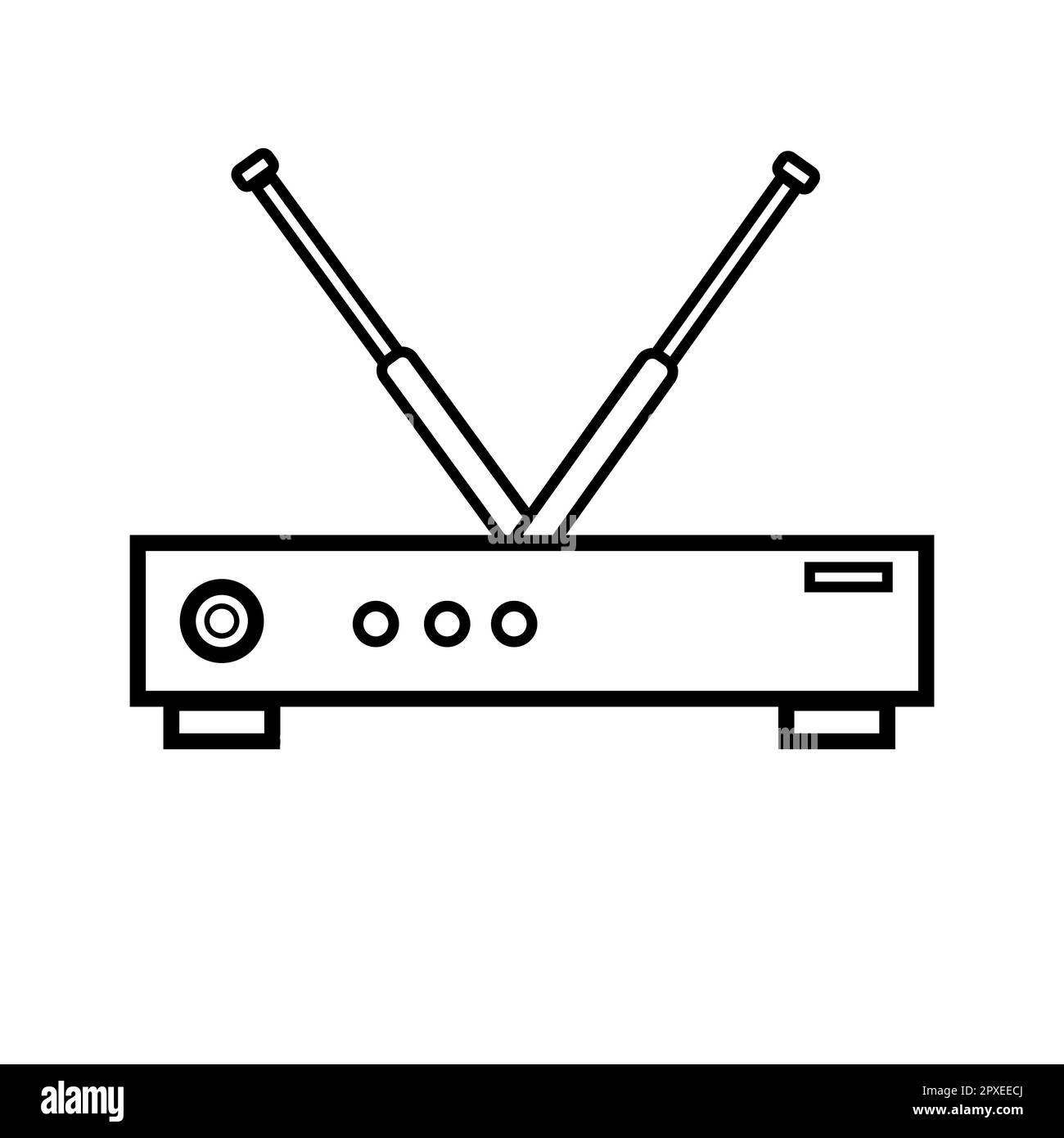 Vector illustration of black and white flat icon of simple modern ...