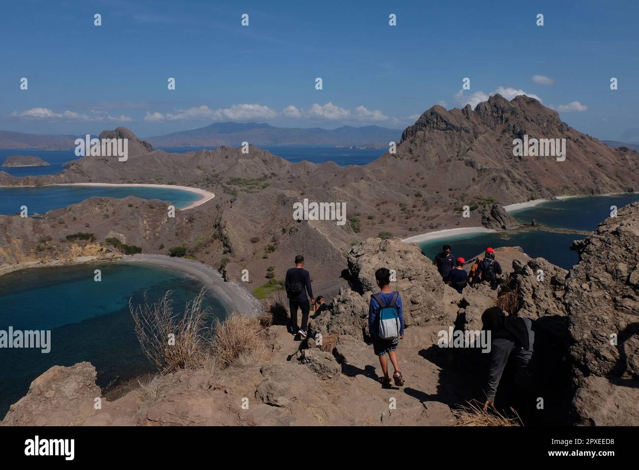 PADAR ISLAND, LABUAN BAJO, INDONESIA - NOVEMBER 2019: Tourists visit ...