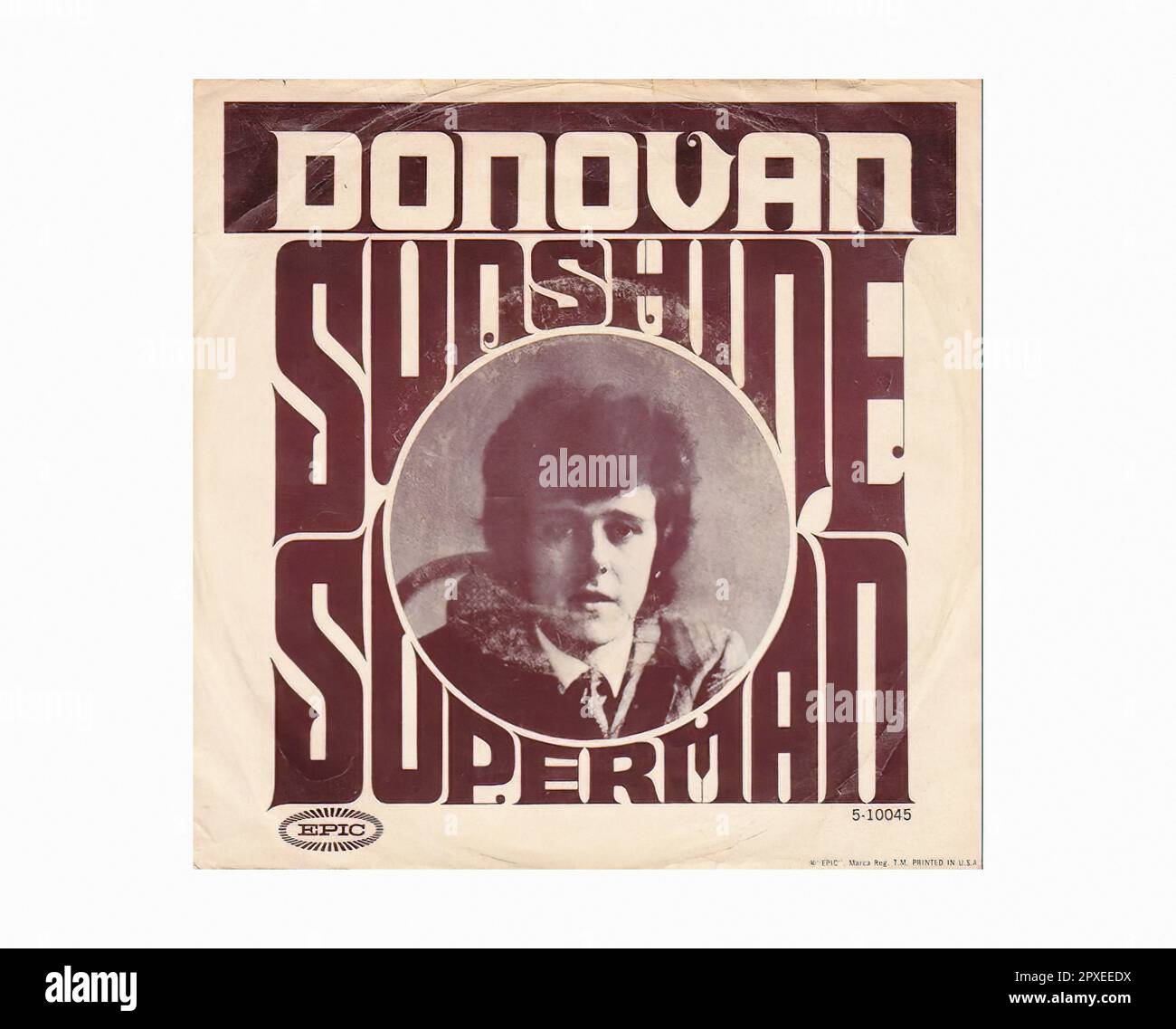 Donovan - 1966 07 A - Vintage 45 R.P.M Music Vinyl Record Stock Photo ...