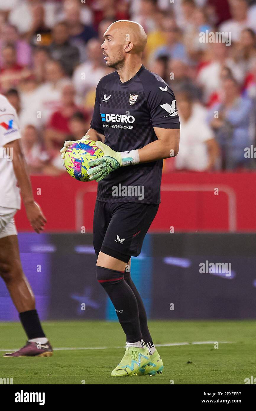 Seville, Spain. 01st May, 2023. Goalkeeper Marko Dmitrovic (1) of ...