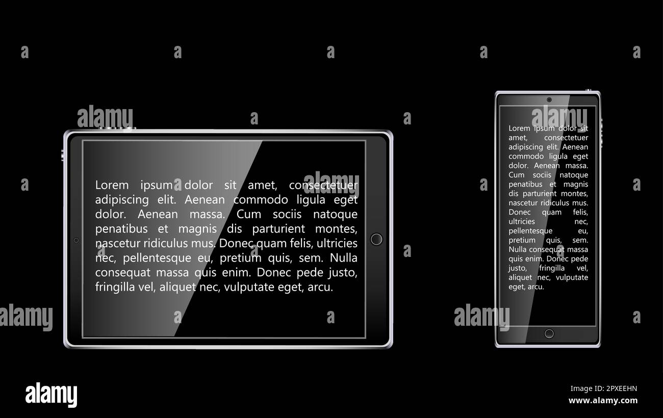 Black realistic mobile smart touch stretched thin mobile phone ...