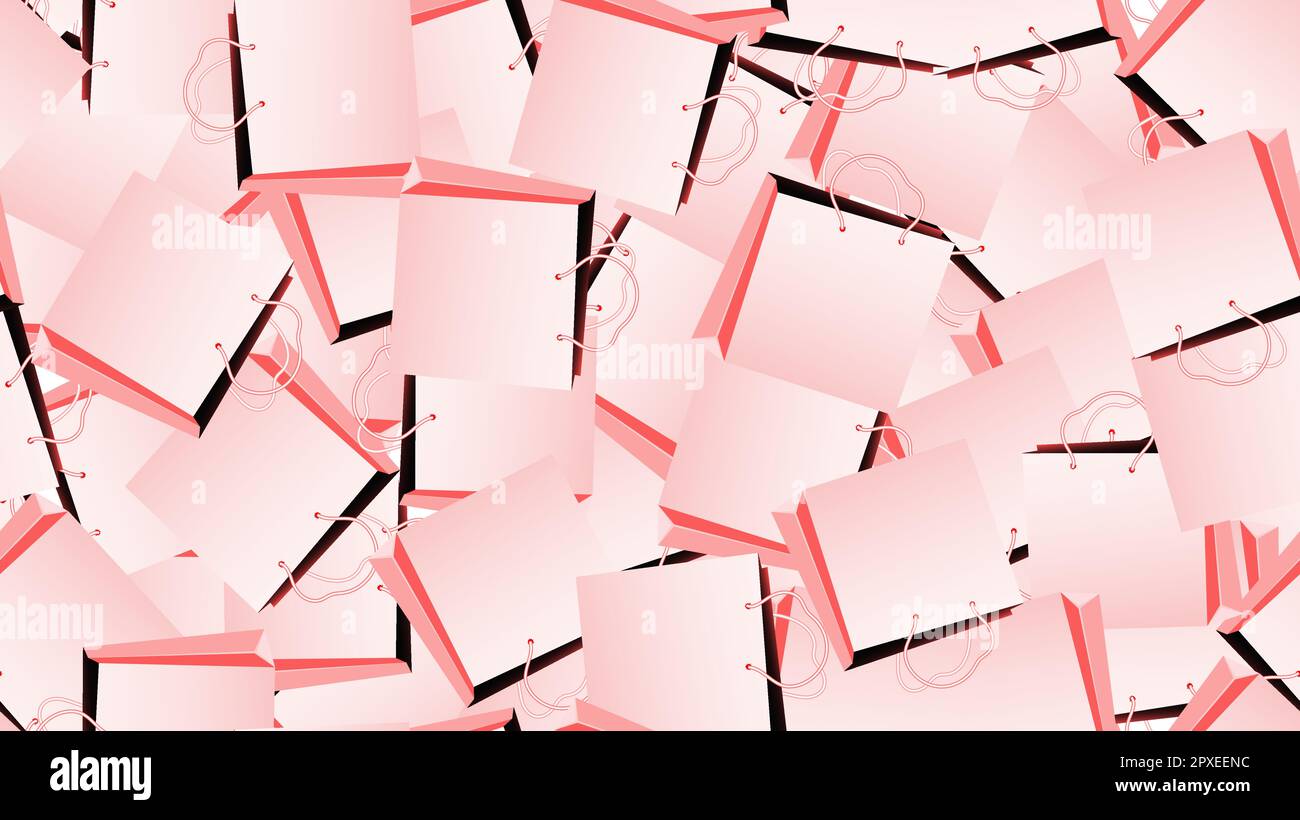 Texture, seamless pattern of paper bags with handles, shopping boxes ...