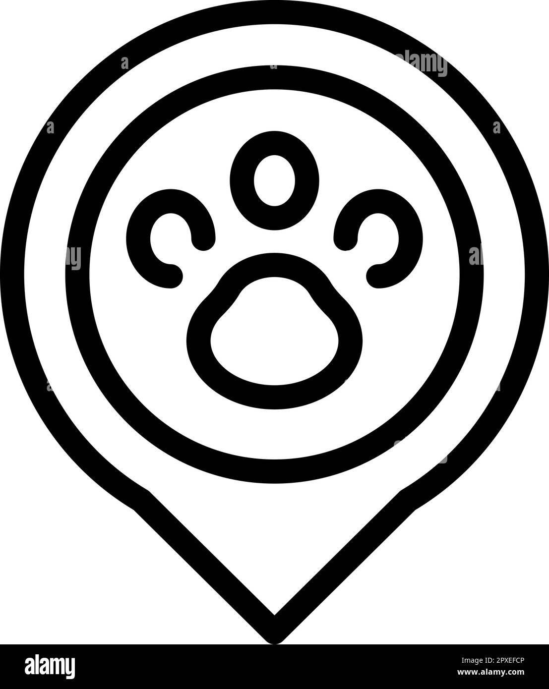 Pet restaurant location icon outline vector. Animal food. Business shop ...