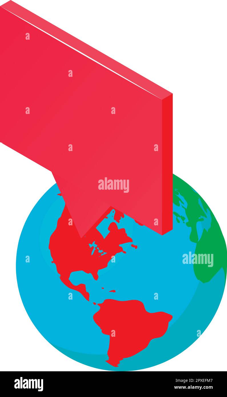 World location icon isometric vector. Planet earth globe with square ...