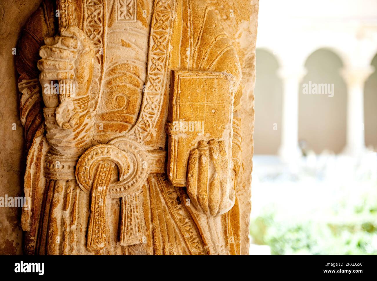 An ancient architectural column stands tall, symbolizing the faith and ...