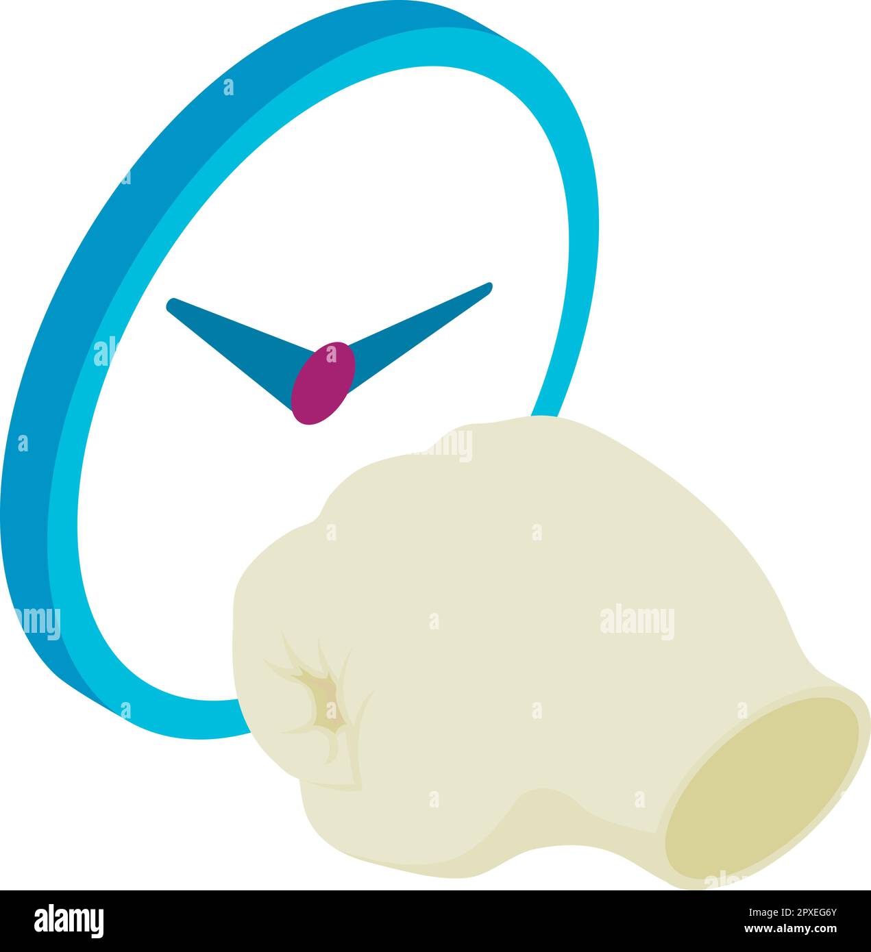 Designer clock icon isometric vector. New modern wall clock and human ...