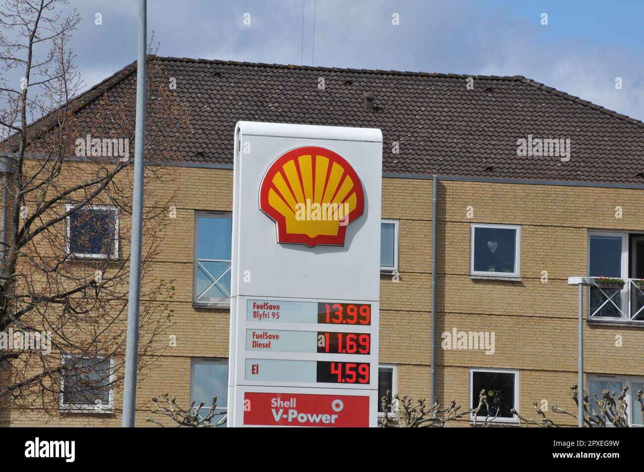 Kastrup/Copenhagen /Denmark/02 May 2023/Shell gas station or petrol ...
