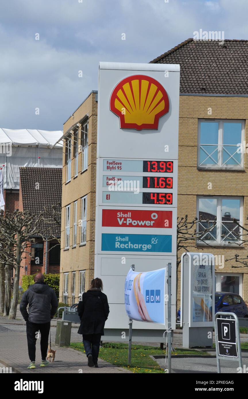 Kastrup/Copenhagen /Denmark/02 May 2023/Shell gas station or petrol ...