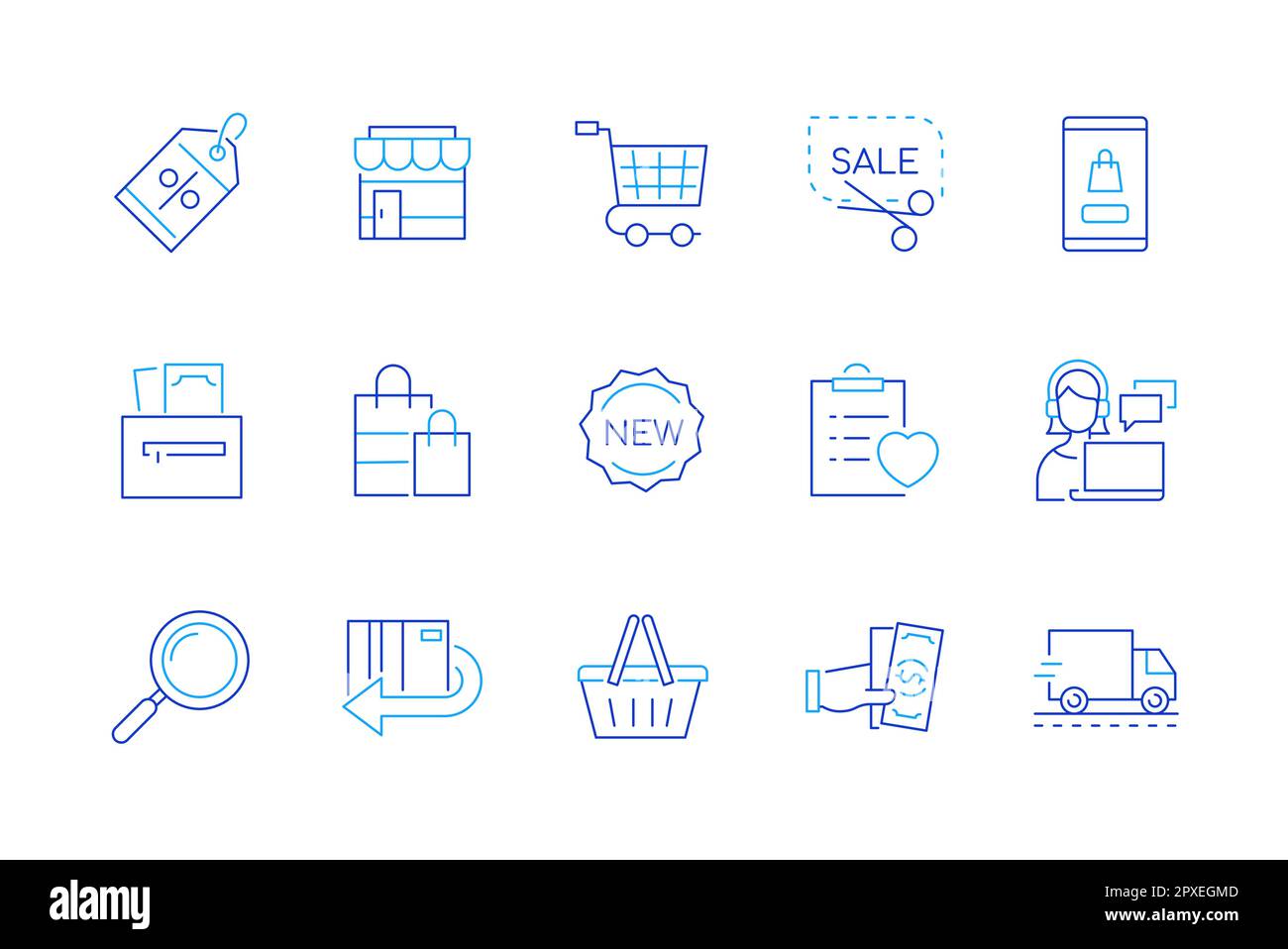 Icons online grocery shopping Cut Out Stock Images & Pictures - Alamy