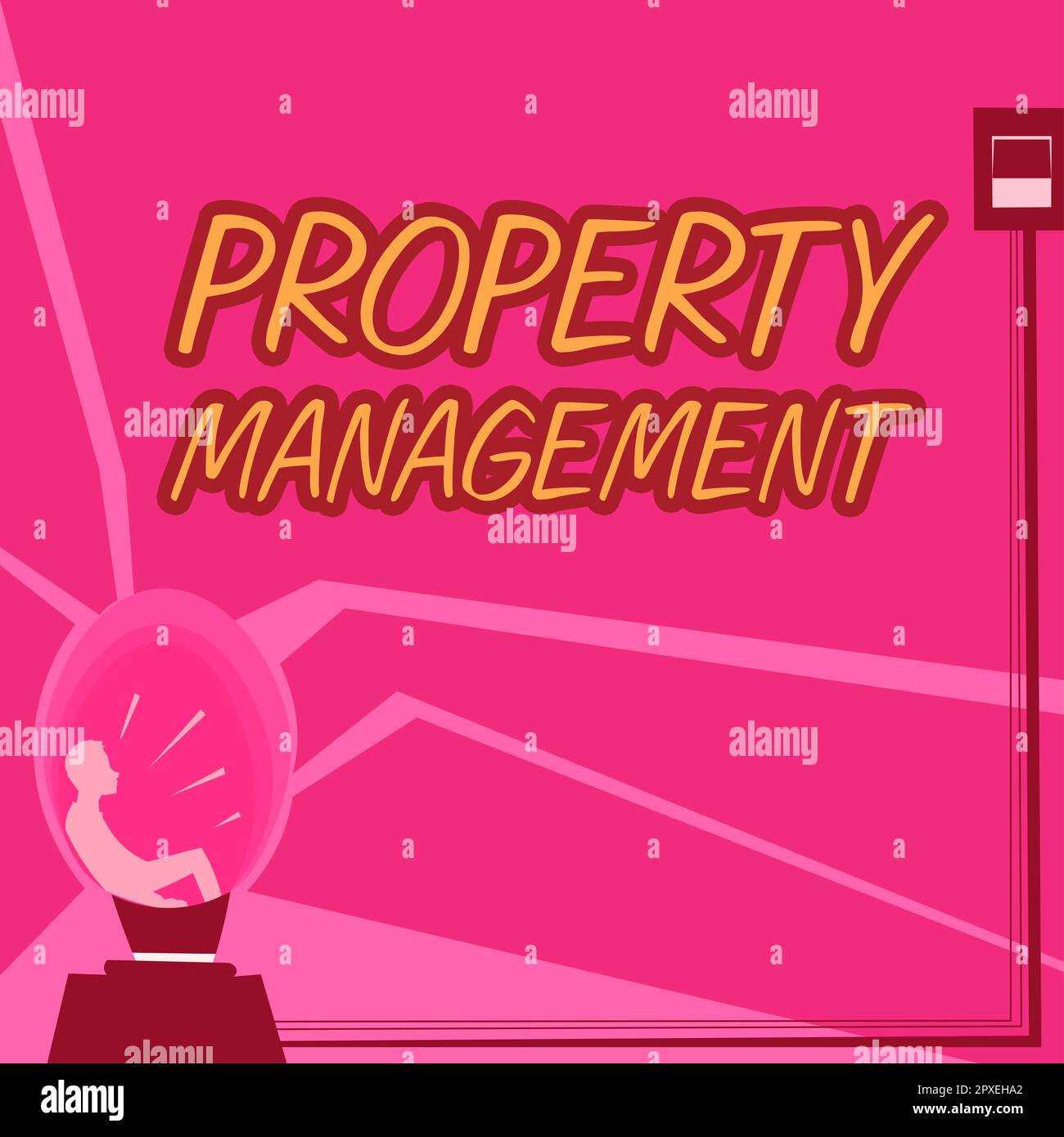 Text caption presenting Property Management, Concept meaning Overseeing ...