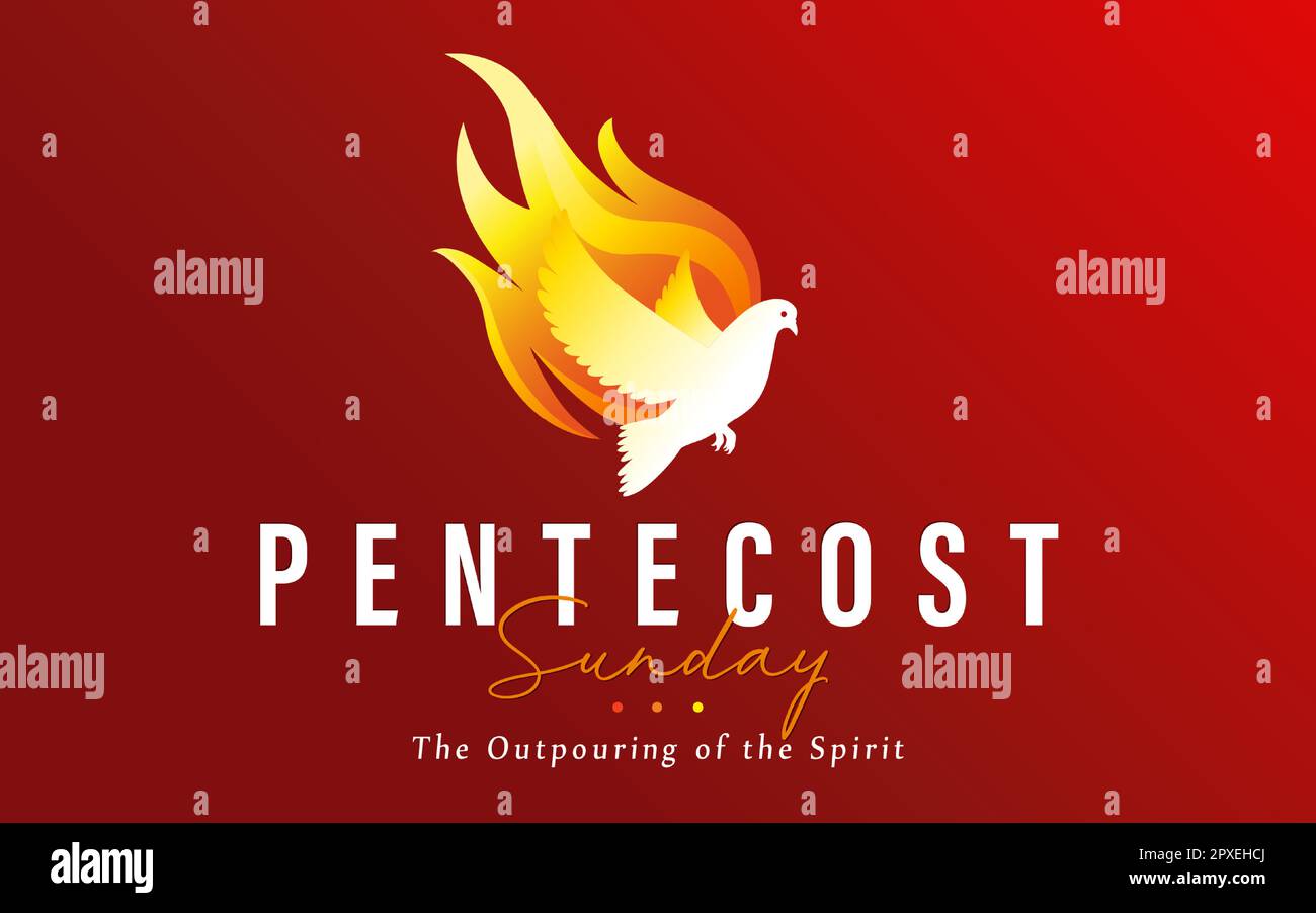 Pentecost Sunday - The Outpouring of the Spirit, dove in flame. Holy ...