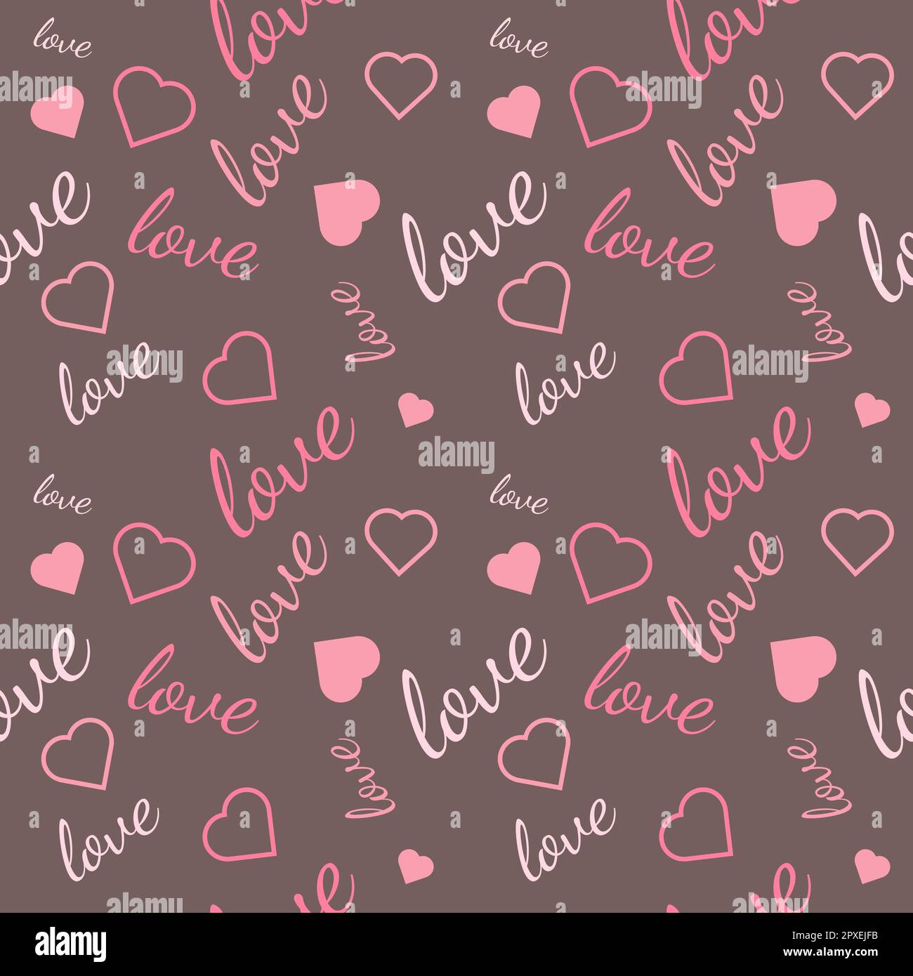 Valentine's seamless pattern vector doodle background digital paper ...