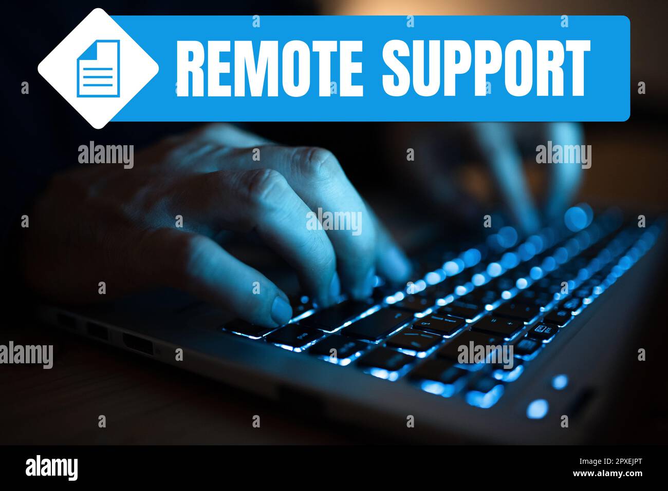 Conceptual caption Remote Support, Internet Concept help end-users to ...