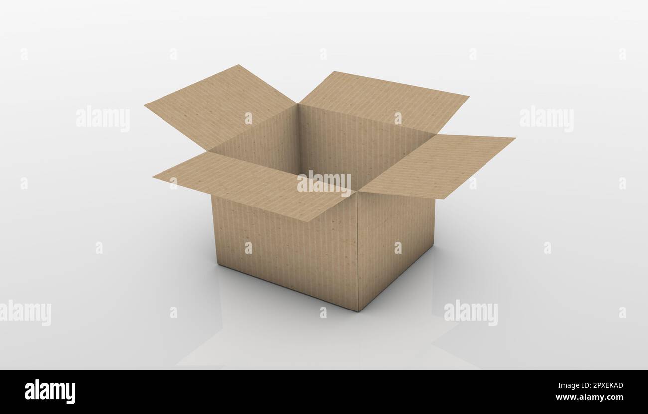 Cardboard box - 3d illustration Stock Photo - Alamy