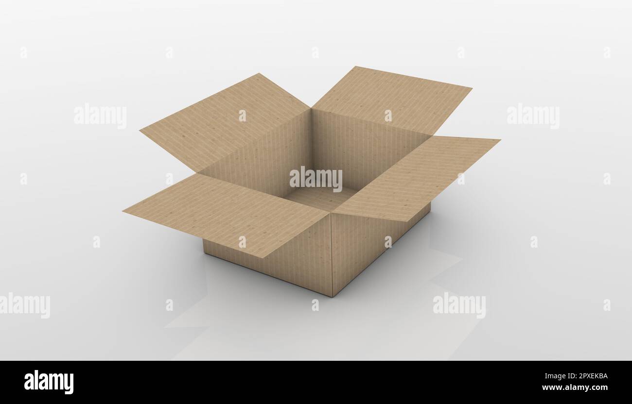 Cardboard box - 3d illustration Stock Photo - Alamy
