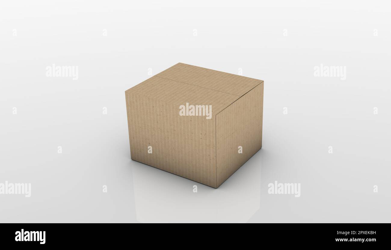 Cardboard box - 3d illustration Stock Photo - Alamy