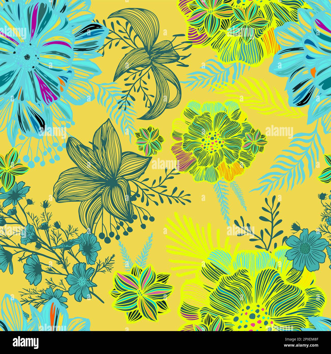 Light background with graphic flowers. Vector illustration Stock Vector ...