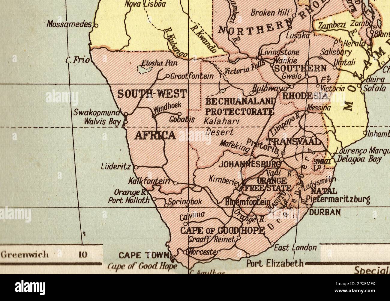 South west africa map hi-res stock photography and images - Alamy