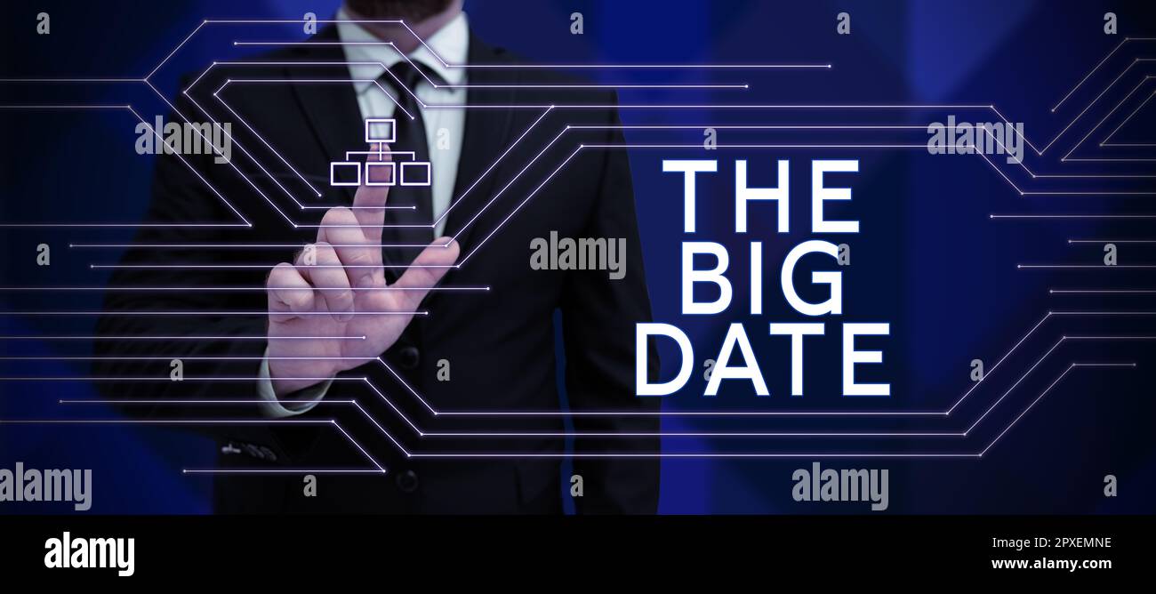 Text showing inspiration The Big Date, Concept meaning Important day for a couple relationship ...