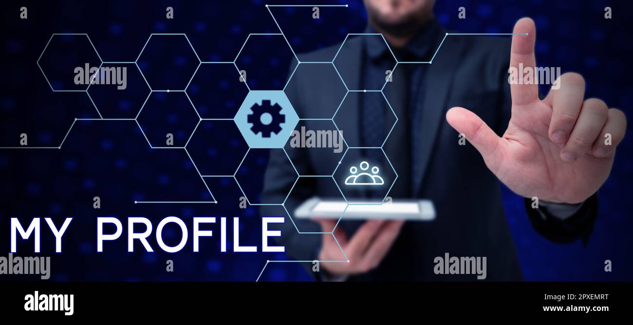 Inspiration showing sign My Profile, Word Written on record of your ...