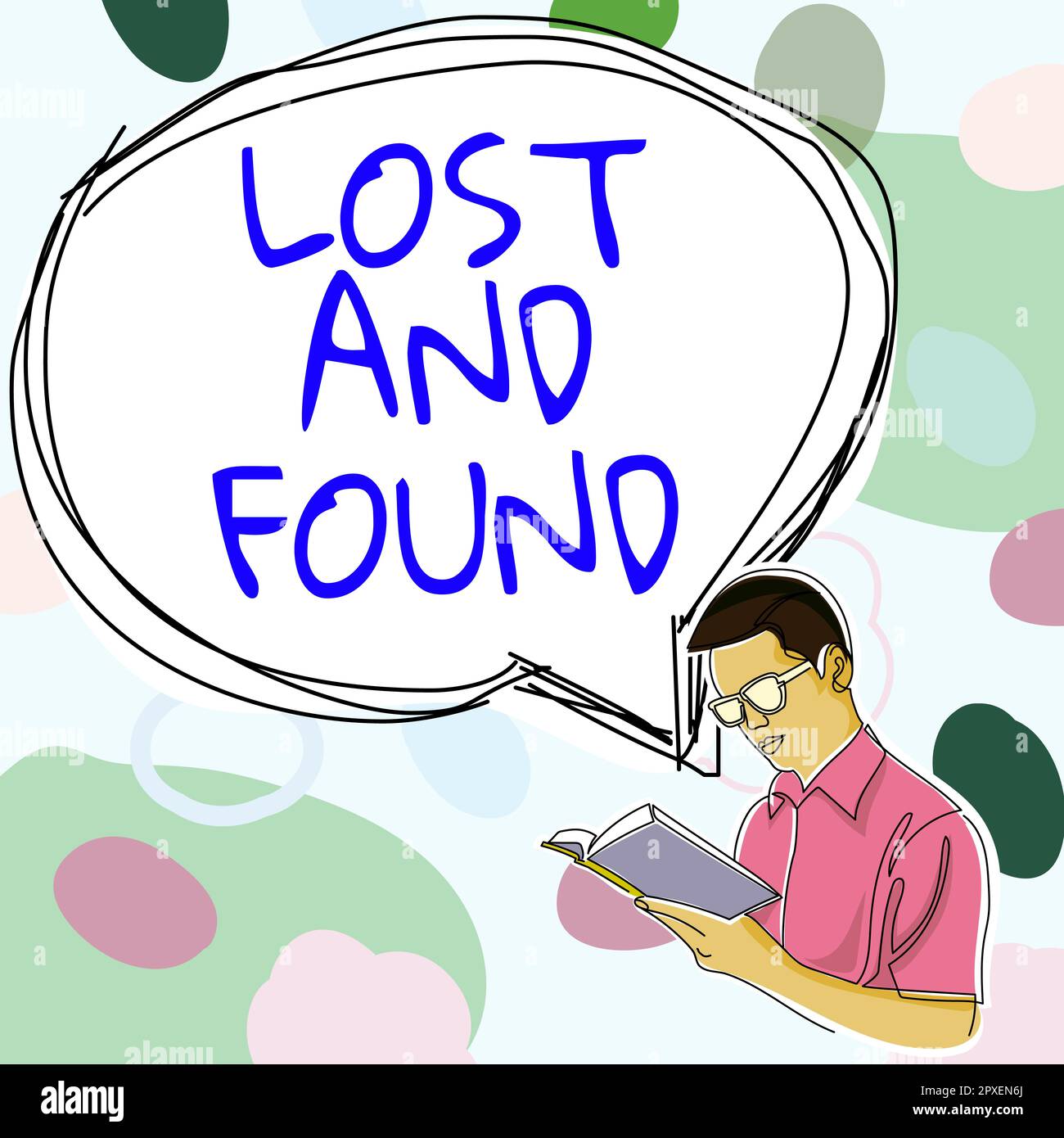 Text showing inspiration Lost And Found, Concept meaning Place where ...