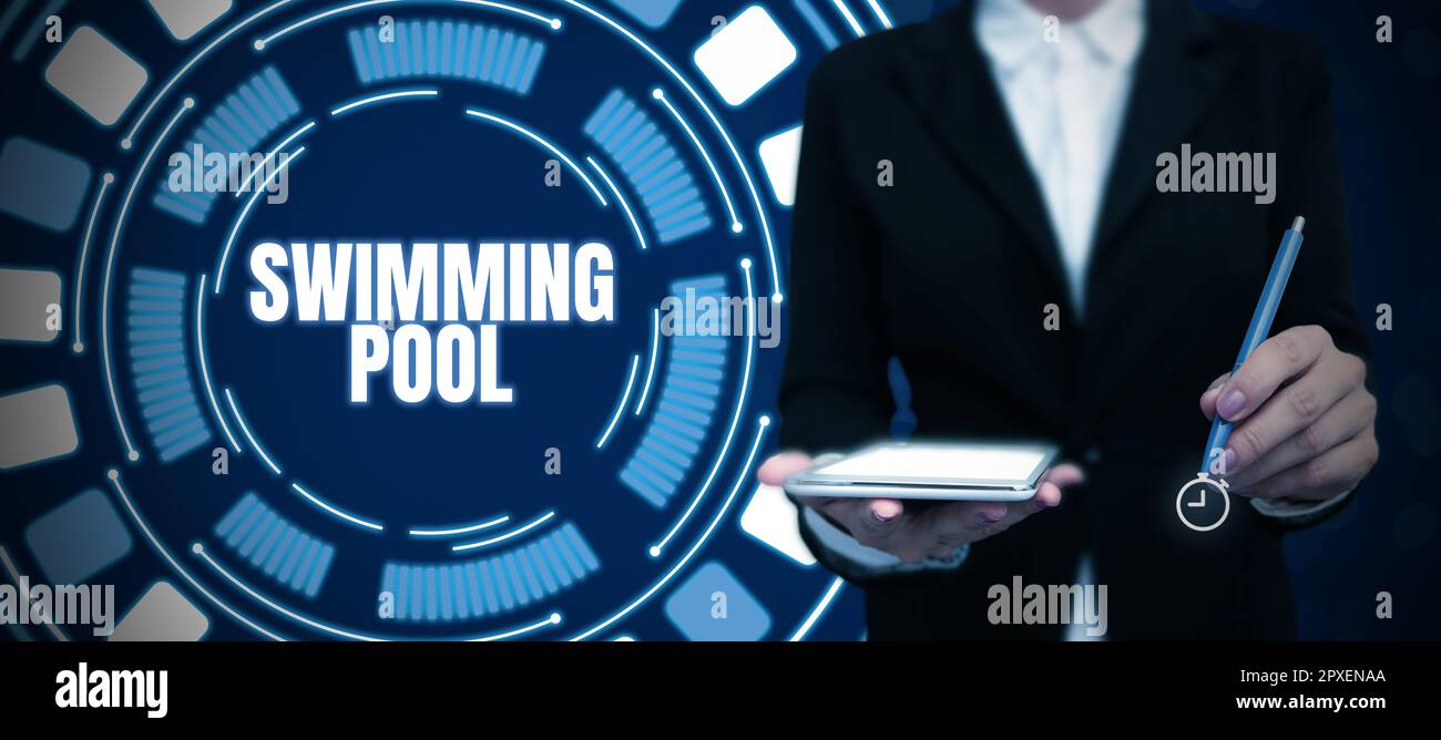 Hand writing sign Swimming Pool, Business approach Structure designed ...