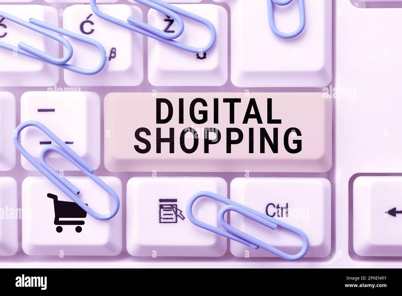 Text sign showing Digital Shopping, Word for act of purchasing products ...